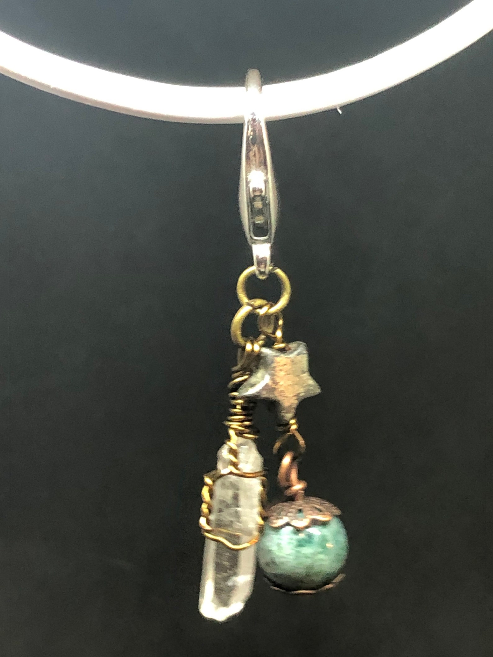 Healing Gemstone Collar Charm, Healing Pet Charm, Crystal Pet Charm ...