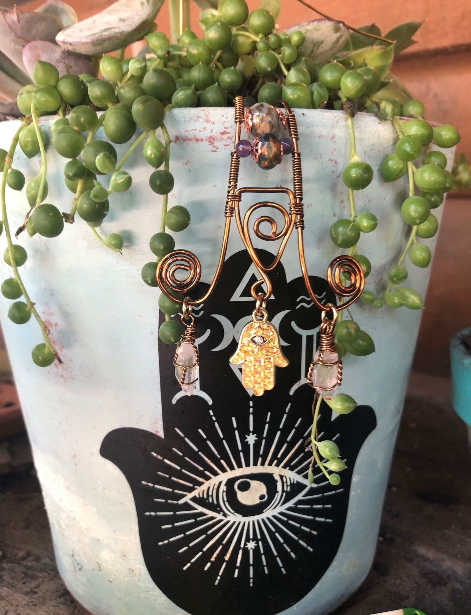 Crystal Pot Hugger Pot Hugger Planter Decor Crystal Garden - Etsy