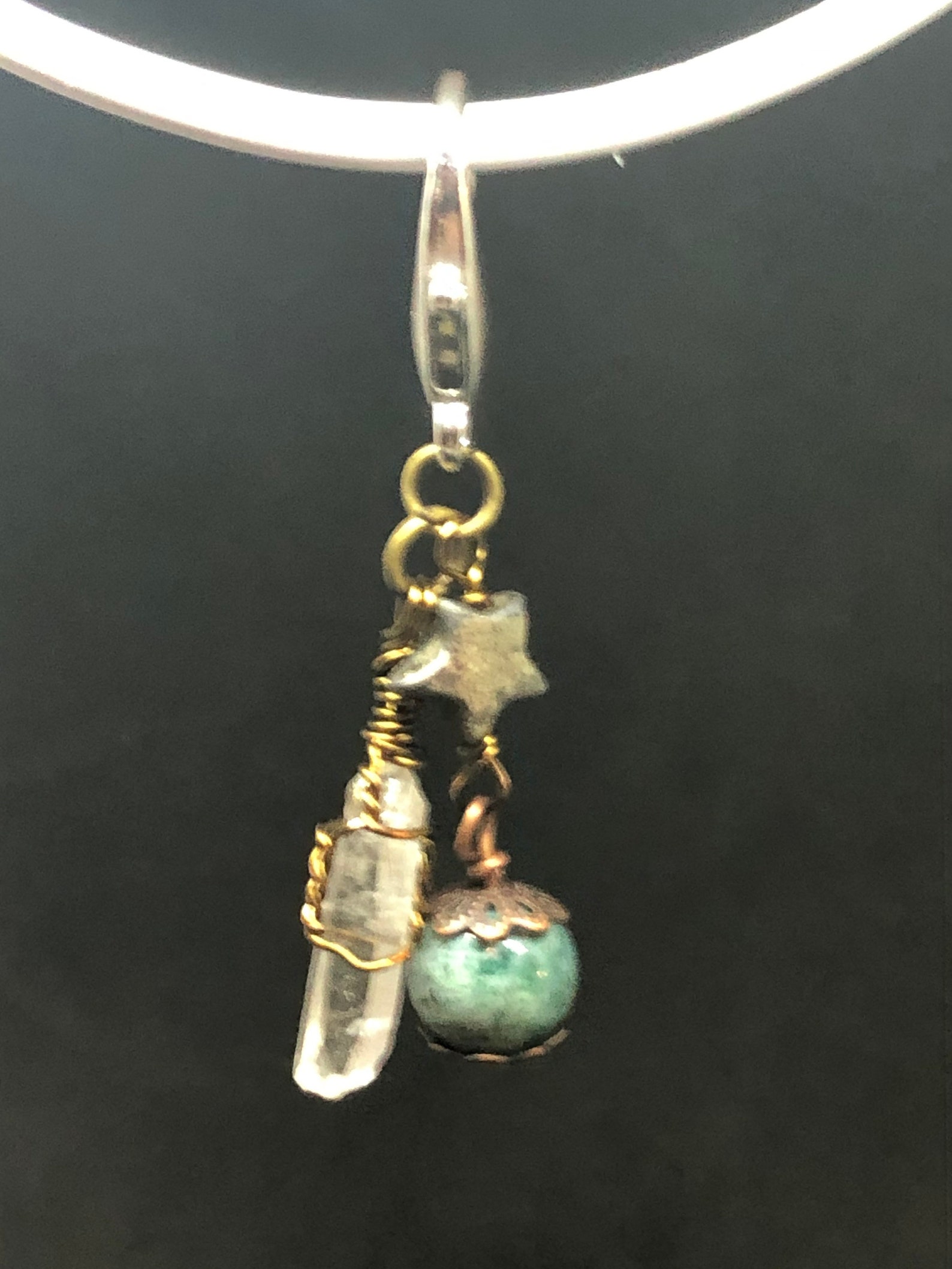 Healing Gemstone Collar Charm, Healing Pet Charm, Crystal Pet Charm ...