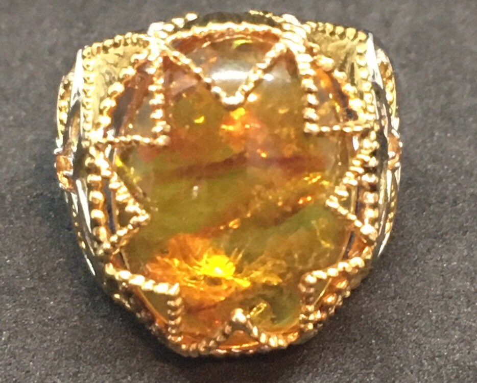 Amber & 925 Sterling Silver Ring Signed NH Size 7 Ssr01 - Etsy