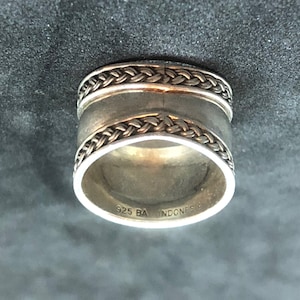 925 BA Indonesia Sterling Silver Ring Size 7, 925 Sterling Band Ring ...