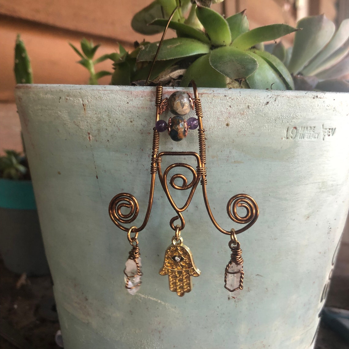 Crystal Pot Hugger Pot Hugger Planter Decor Crystal Garden - Etsy