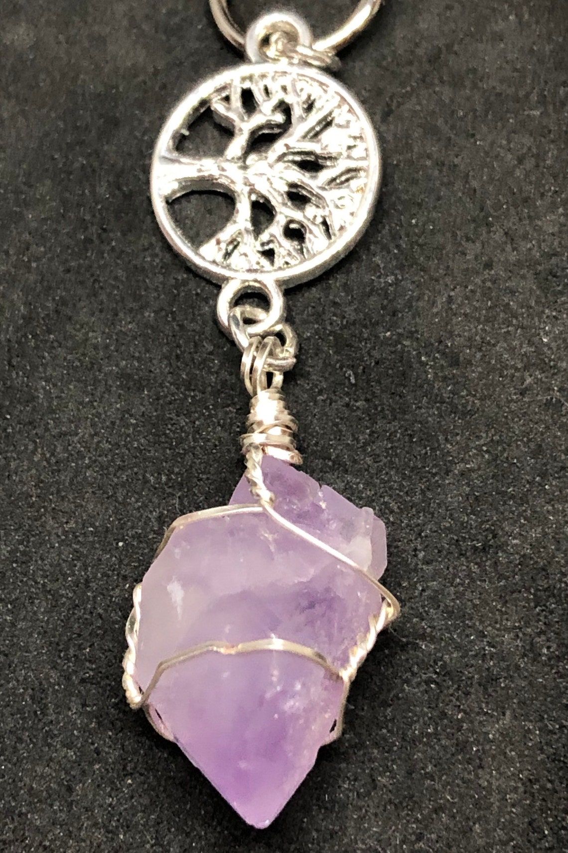 Amethyst Tree of Life Zipper Charm Crystal Keychain Healing - Etsy