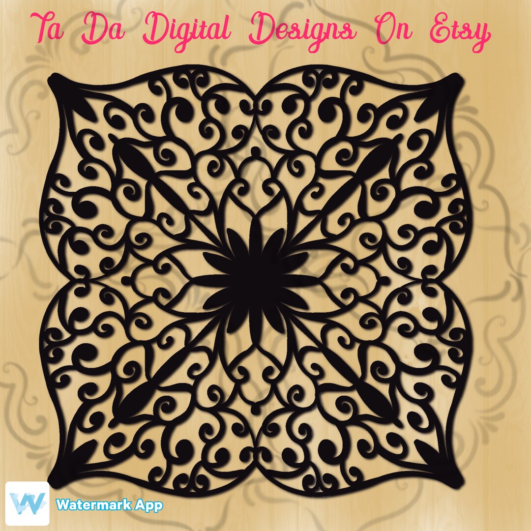 Mandala Svg/square Mandala Svg - Etsy