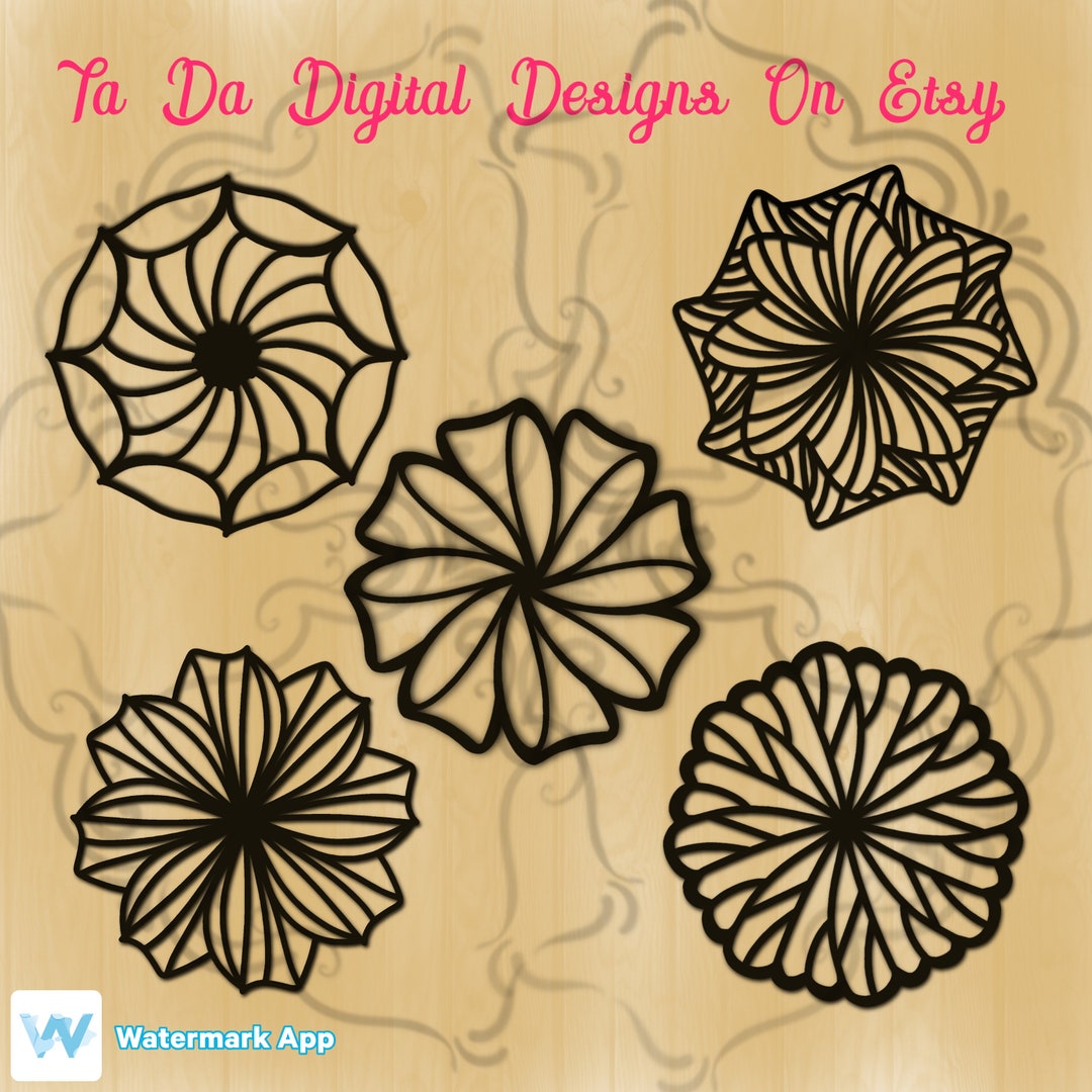 Mandala Flower Svg Set of 5 - Etsy