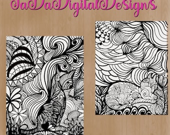 Zentangle Cat Coloring - Etsy