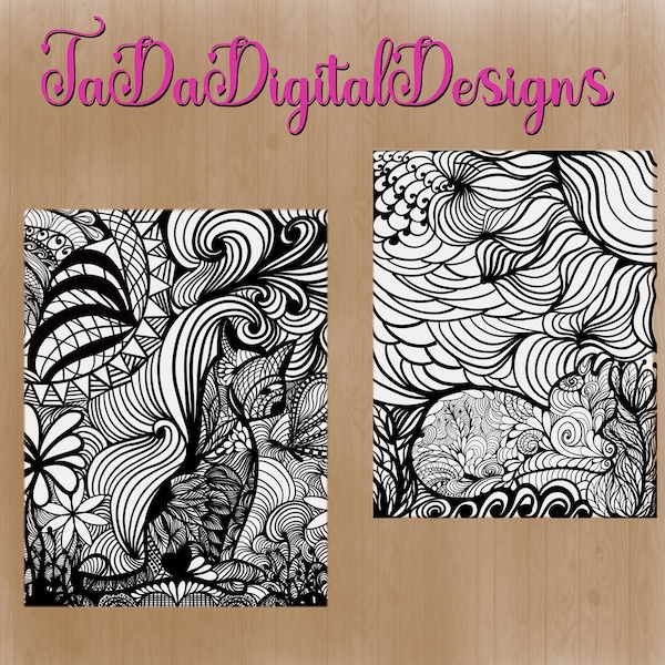 Cat Zentangle - Etsy