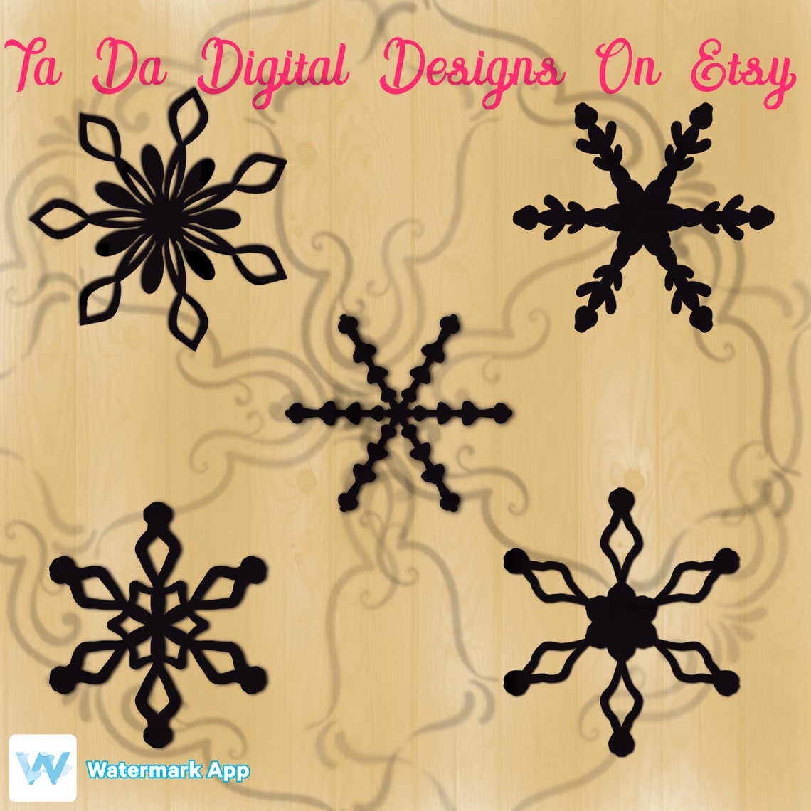 Snowflake Svg Set of 5 | Etsy