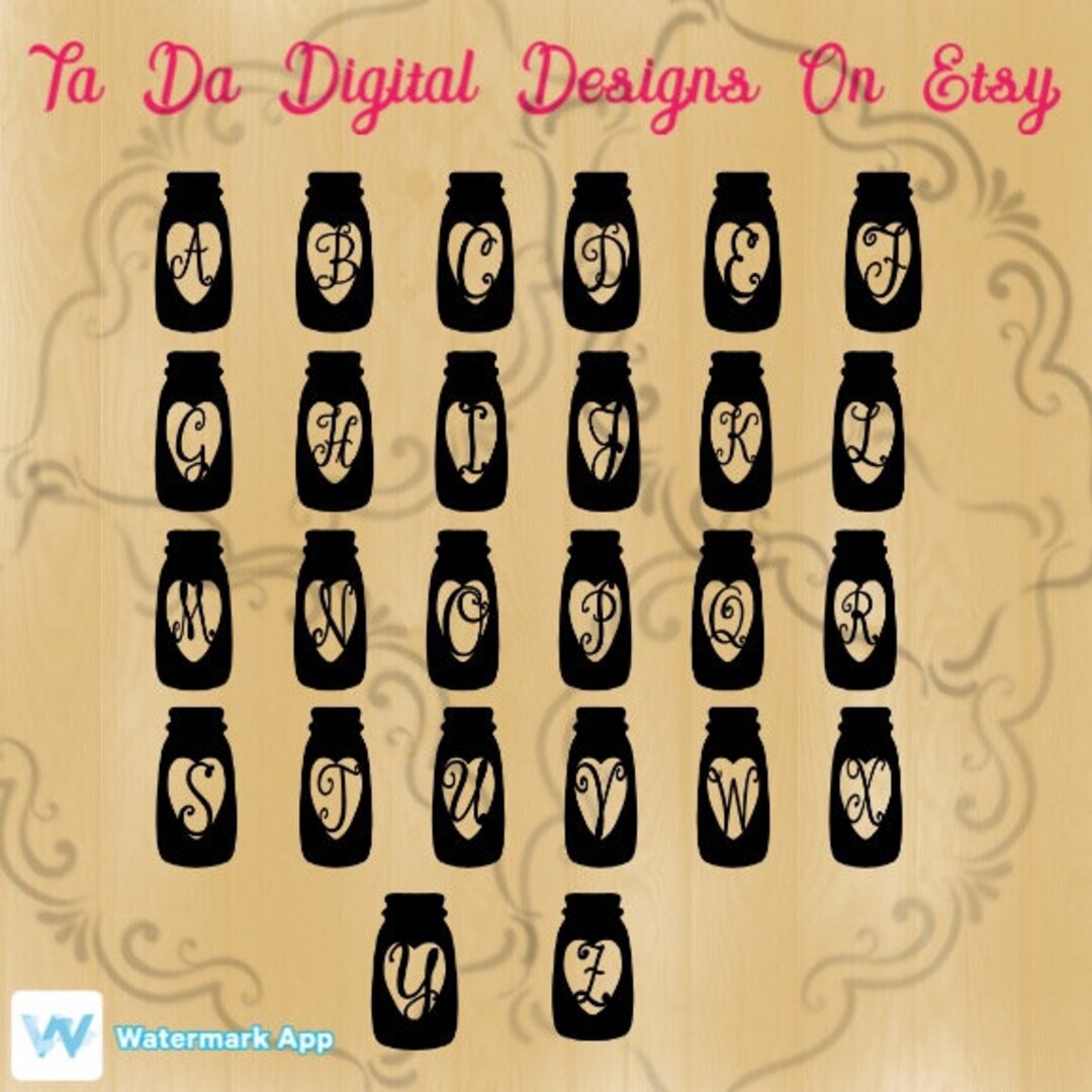 Alphabet Svg/ Canning Jar Font / Mason Jar Monogram Font Svg/png ...