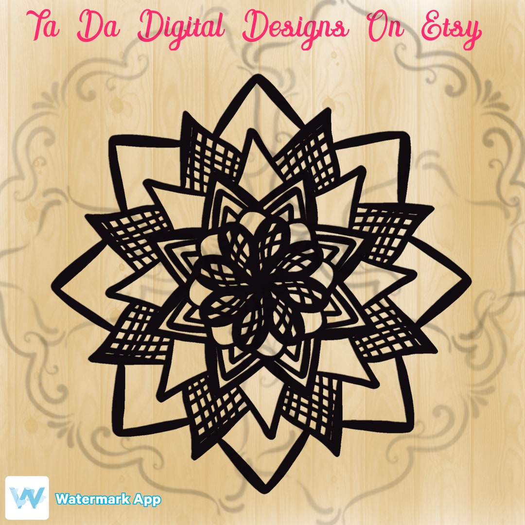 Plaid Flower Mandala Svg/cutting File - Etsy