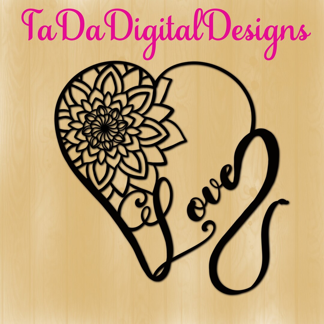 Love / Heart / Valentine Mandala Svg - Etsy