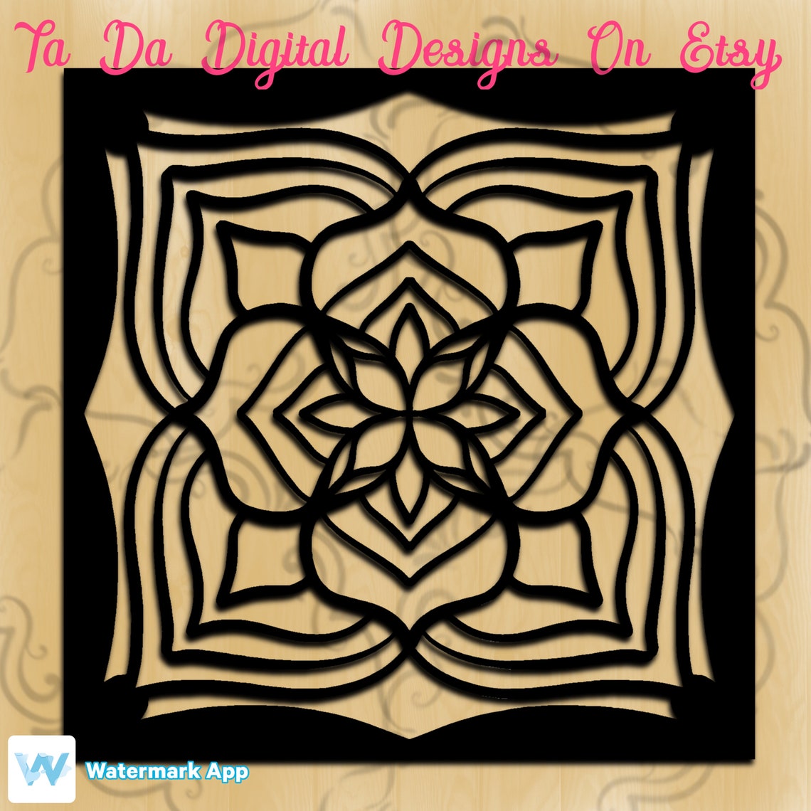 Mandala Svg / Square Mandala Svg / Flower Mandala Svg | Etsy
