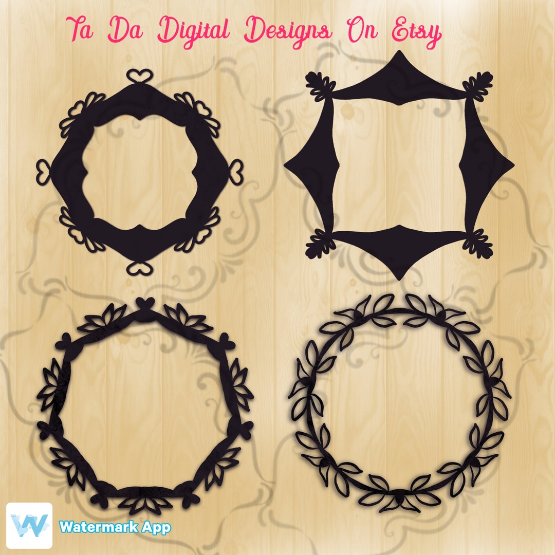 Monogram Frames Set of 4 Svg - Etsy