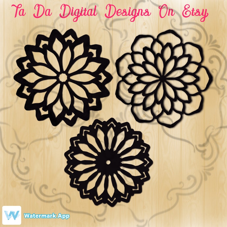 Flower Mandala Svg Set of 3 - Etsy