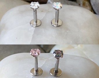 3mm Opal Push Pin Threadless Labret Studs Lip Monroe Tragus | Etsy