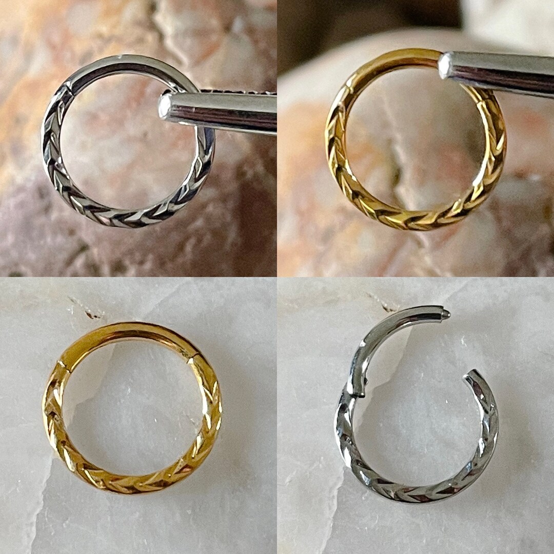 Chevron V Shape Pattern Effect Effect Hinged Septum Clicker Daith Rook ...