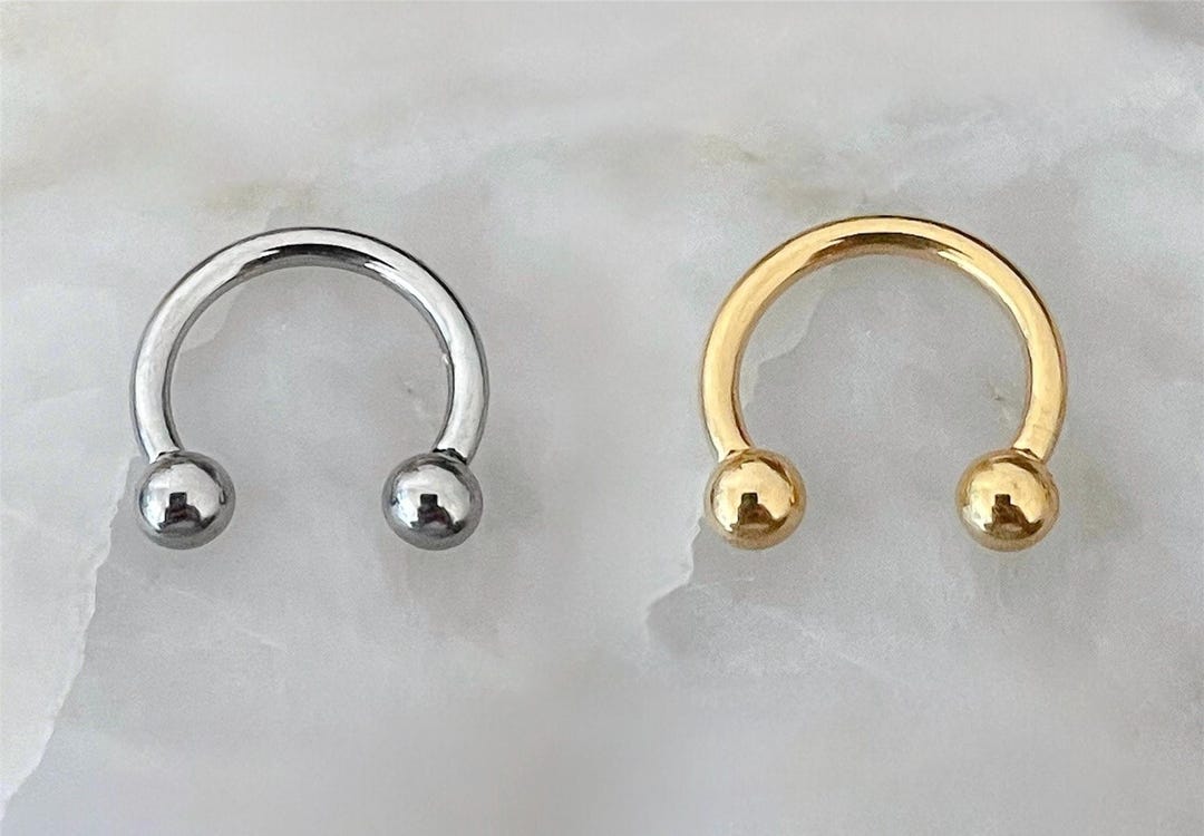 ASTM F136 Titanium CBB Circular Horseshoe Septum Daith Rook Internally ...