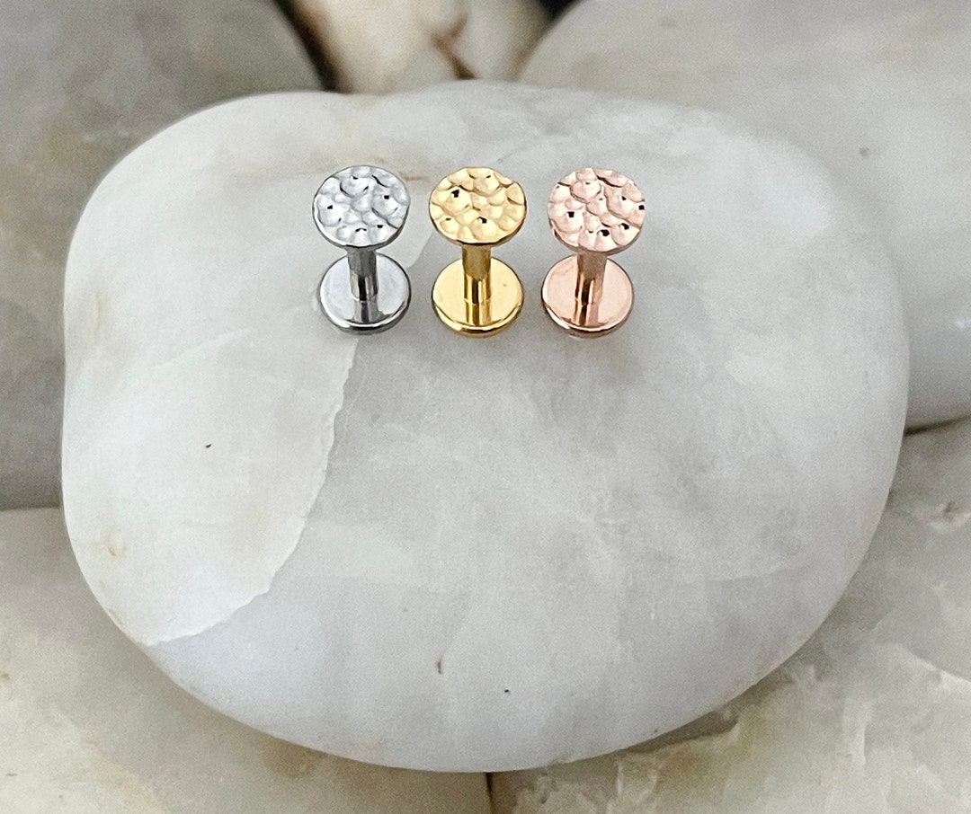 ASTM F136 Titanium 3/4mm Pitted Hammer Effect Flat Disc Internally ...