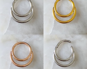 Double Septum Ring | Etsy