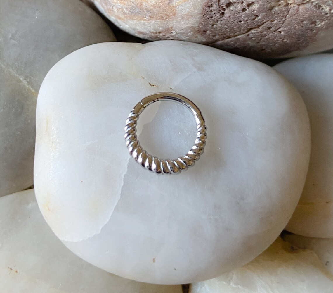 Graduated Chunky Twisted Rope Braided Hinged Septum Clicker - Etsy UK