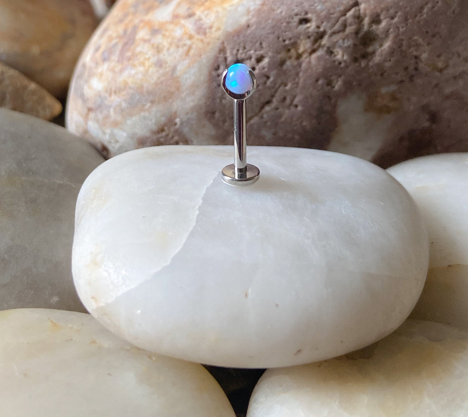 ASTM F136 Titanium 3mm Opal Ball Prong Set Labret Helix Conch | Etsy