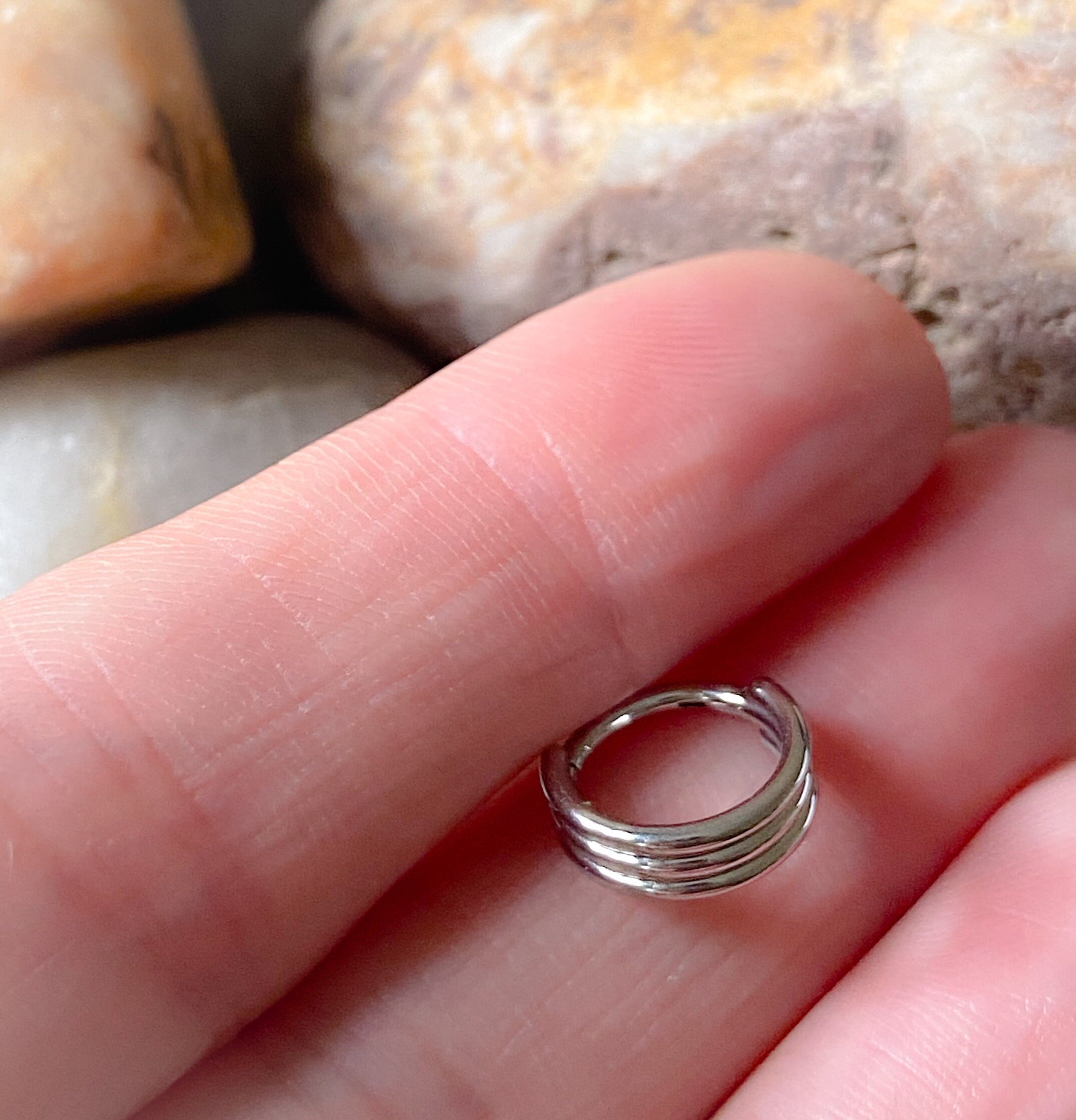 Beautiful Triple Stacked Hinged Septum Clicker Daith Rook Ear Ring 1 ...