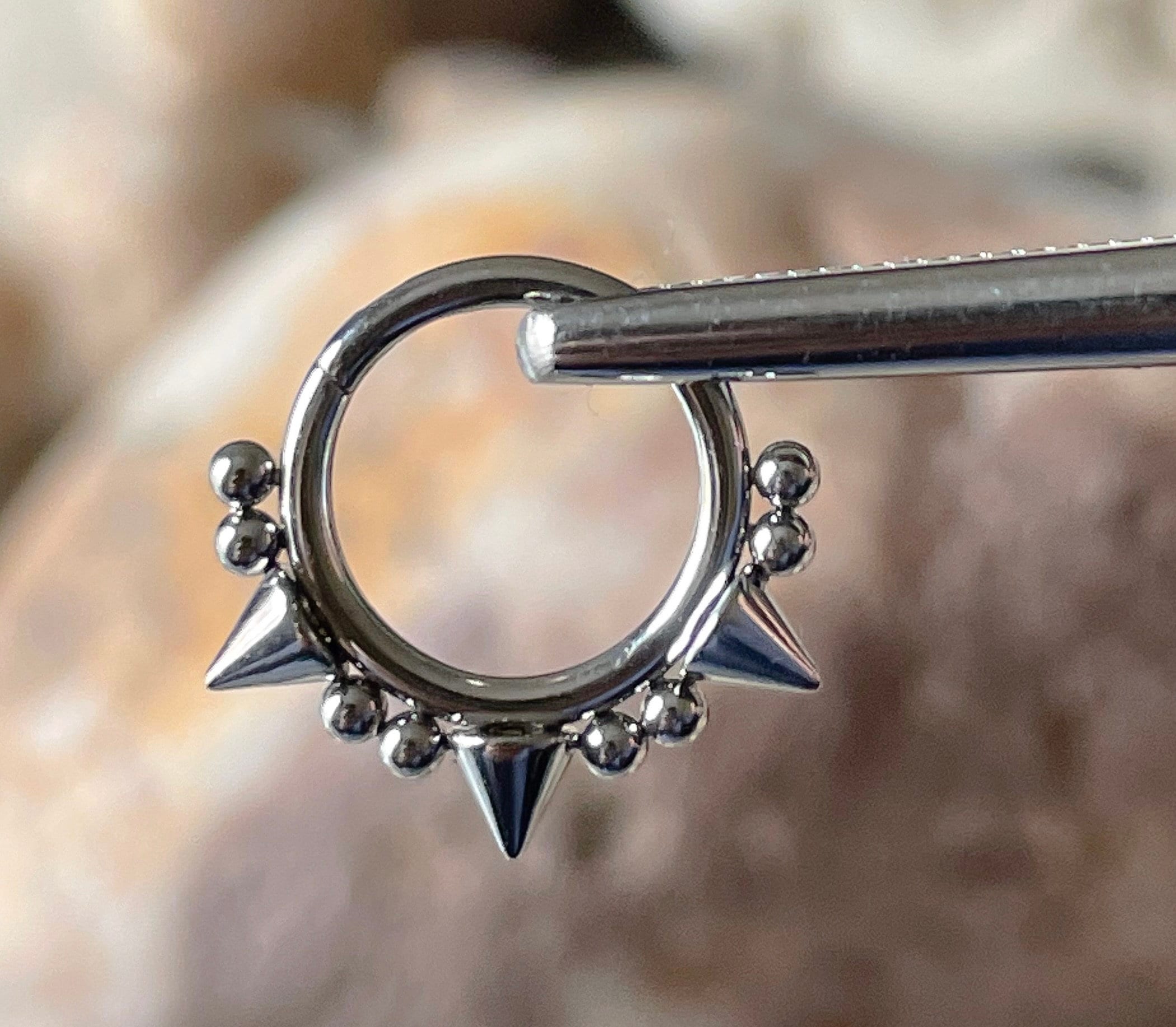 Pointed Spike Studded Beaded Effect Hinged Septum Clicker - Etsy
