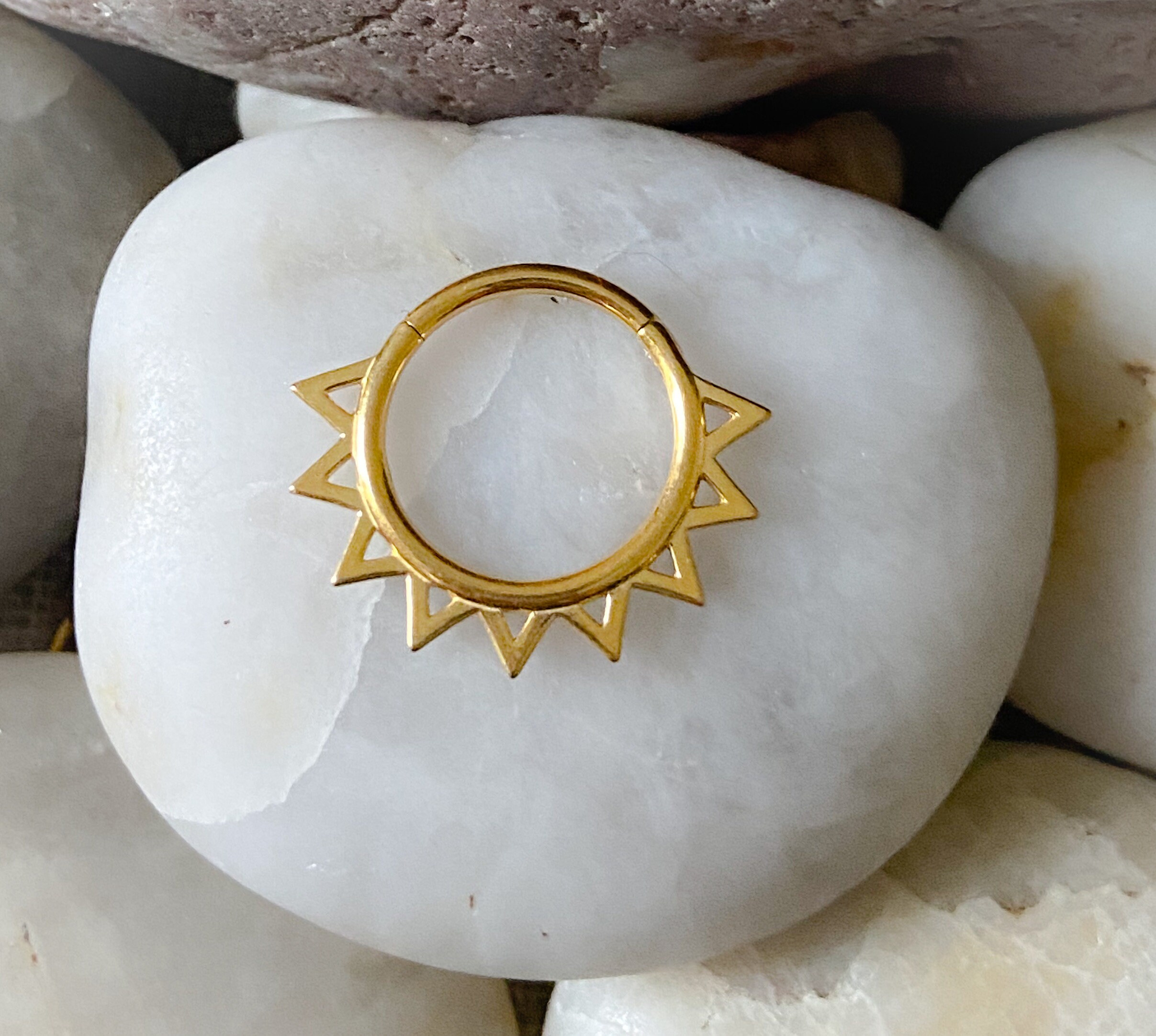 Pointed Spike Lace Effect Hinged Septum Clicker Daith Rook | Etsy