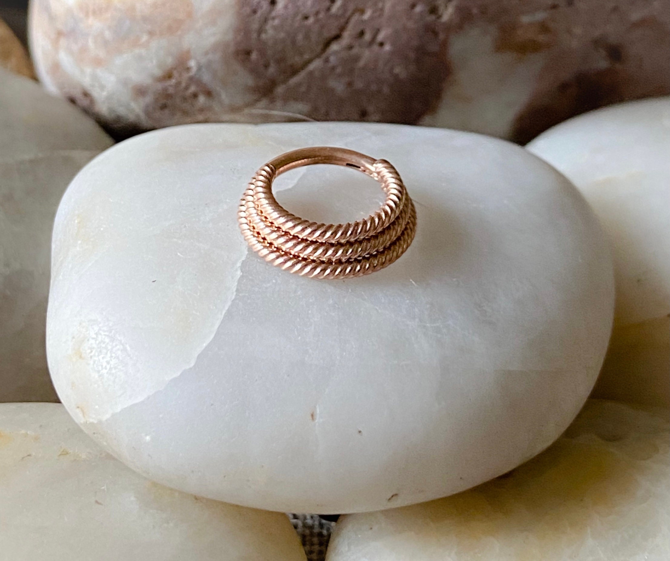 Fine Twisted Rope Braided Triple Stack Hinged Septum Clicker - Etsy