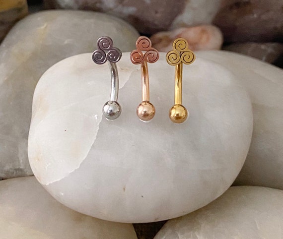 Trinity Swirl Curved Barbell Daith Rook Eyebrow 1.2mm 6mm | Etsy