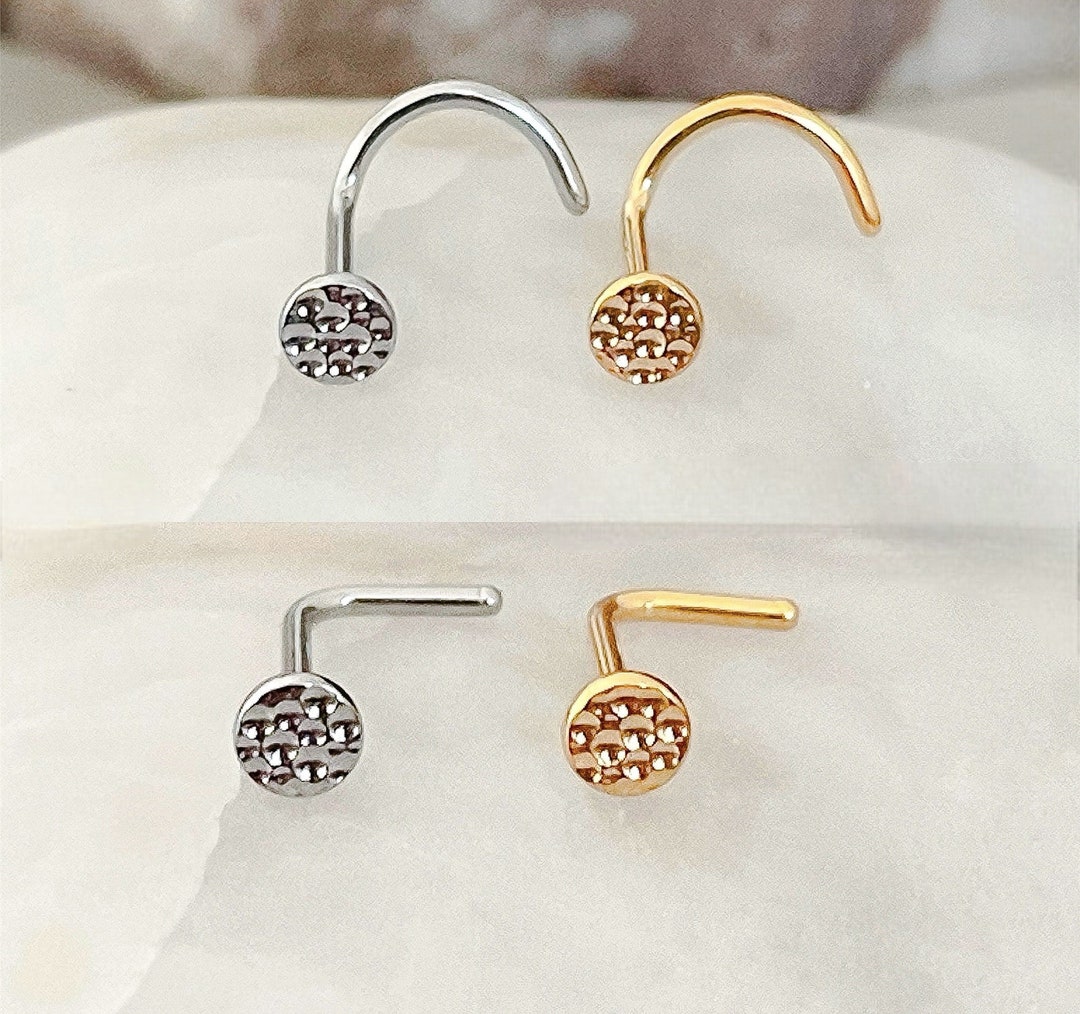 ASTM F136 Titanium 3mm Pitted Hammer Effect Flat Disc Curved Screw or L ...