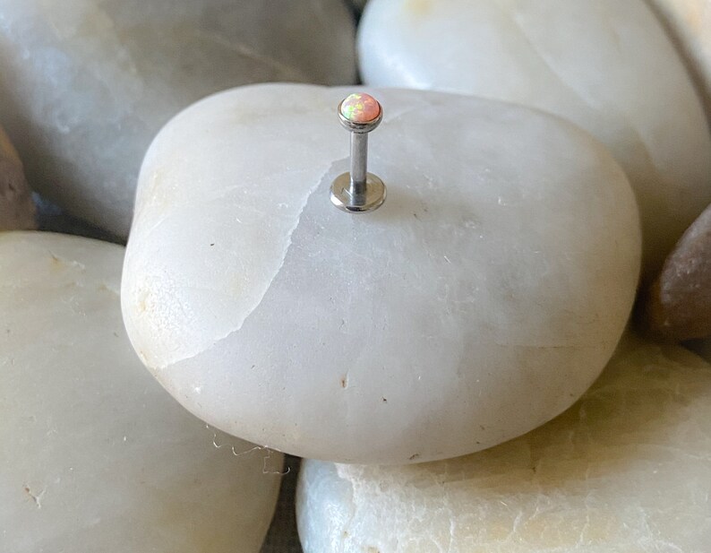 3mm Opal Push Pin Threadless Labret Studs Lip Monroe Tragus Bar - 6mm ...