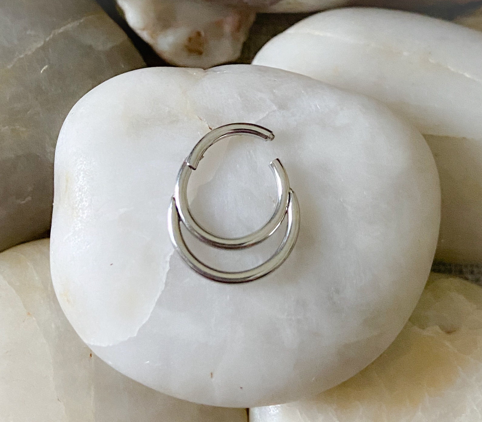 Double Stack Hinged Septum Clicker Daith Rook Ear Ring 1.2mm - Etsy UK