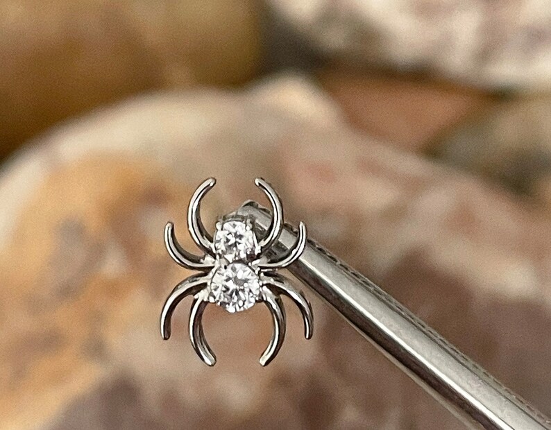 ASTM F136 Titanium Spider Cubic Zirconia Gem Internally - Etsy