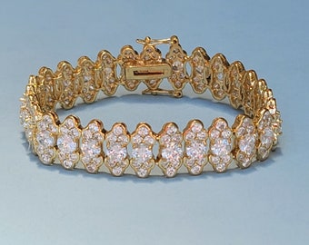 Epiphany Diamonique Cubic Zirconia CZ Gold Vermeil 925 Sterling Silver ...