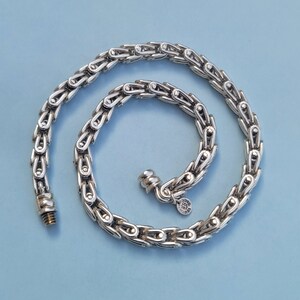 156 Grams Taxco Very Heavy Pinched Loop Link 925 Sterling Silver Chain ...