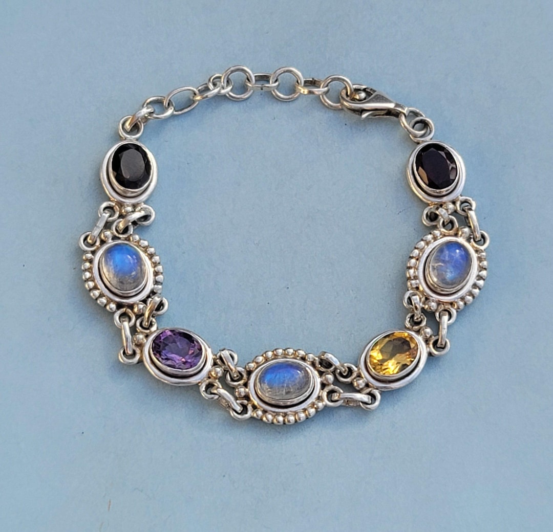 Nicky Butler Multi Gemstone Sterling Silver Adjustable Bracelet 6 1/2 ...