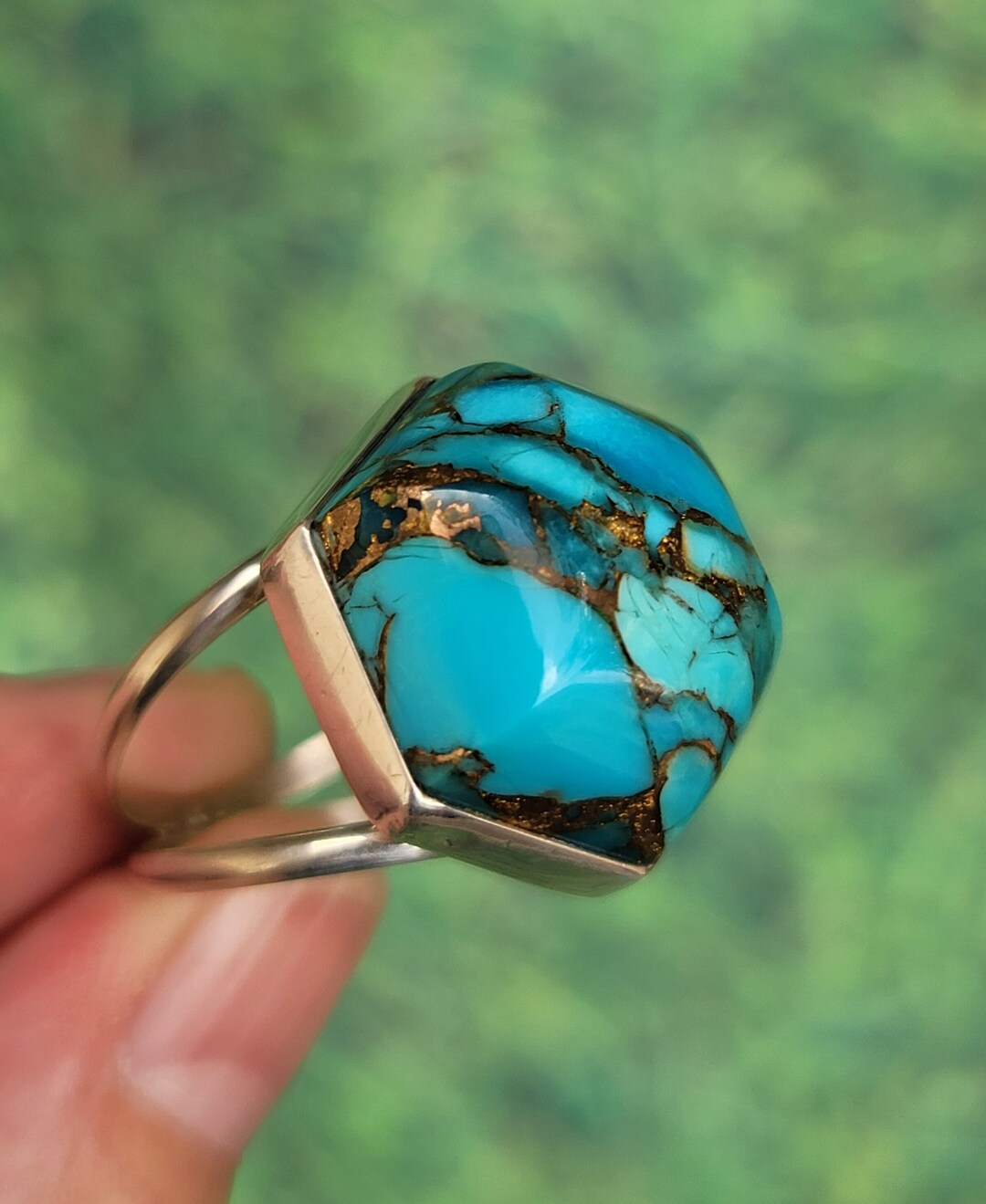 Jay King Bronze Infused Turquoise 925 Sterling Silver Ring Size 10 ...
