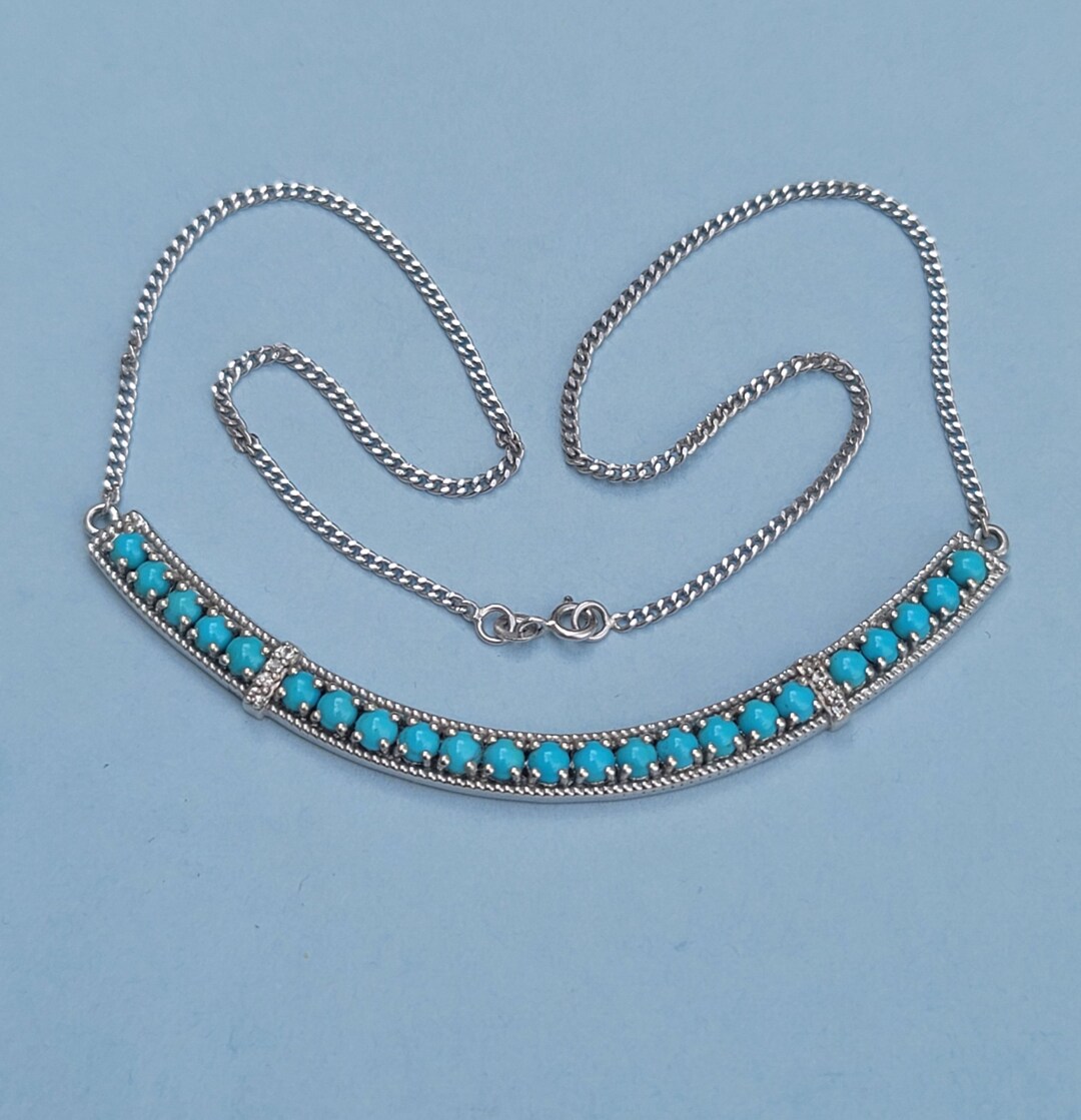 Chuck Clemency Sleeping Beauty Turquoise and White Zircon 925 Sterling ...