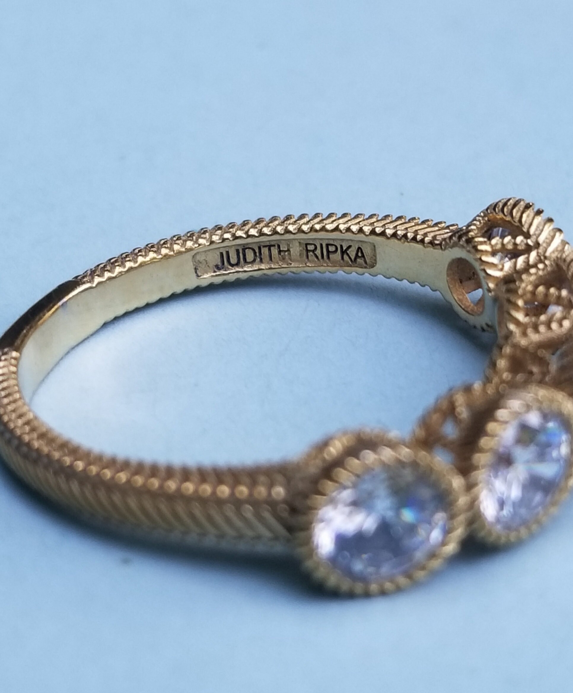 Judith Ripka CZ Gold Clad Sterling Silver Band Ring Size 11. | Etsy