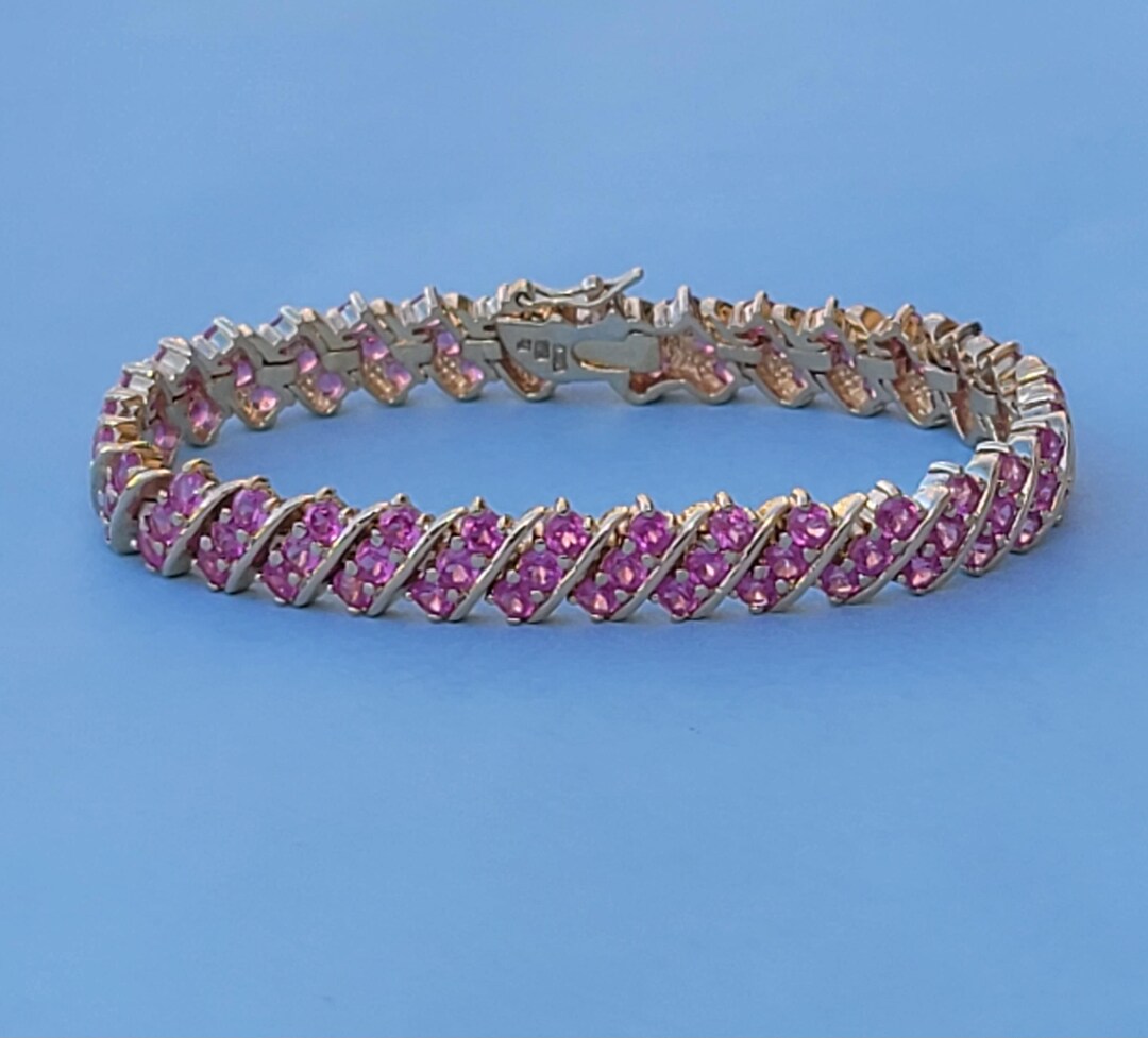 Ross Simons Lab Pink Sapphire 18K Gold Vermeil 925 Sterling Silver ...