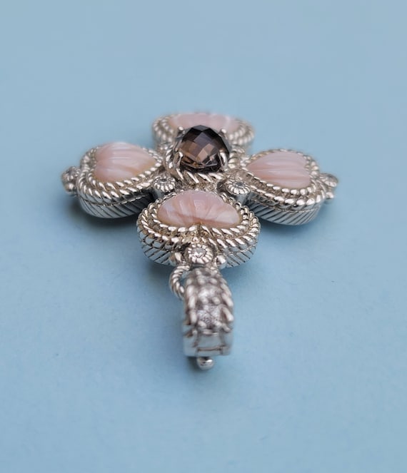 Judith Ripka Pink Mother of Pearl, Smoky Quartz, CZ 9… - Gem