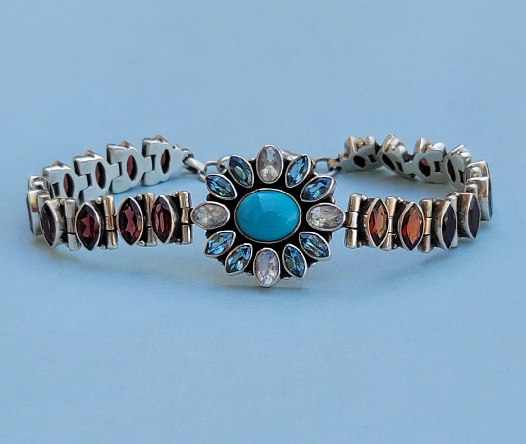 Nicky Butler Multi Gemstone 925 Sterling Silver Adjustable Bracelet ...
