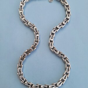 156 Grams Taxco Very Heavy Pinched Loop Link 925 Sterling Silver Chain ...