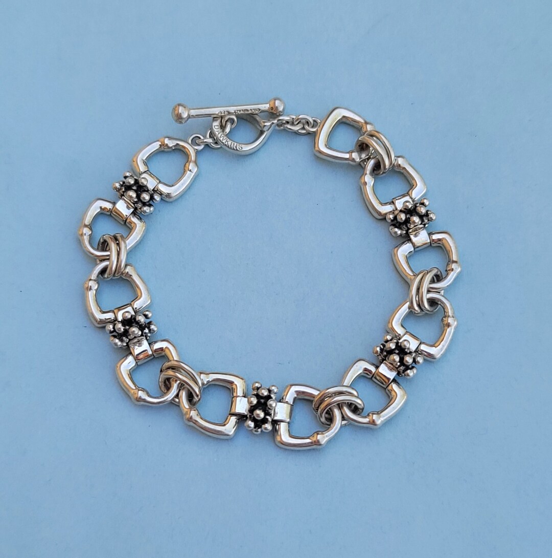 Michael Dawkins Stirrup Style 925 Sterling Silver Bracelet 7 1/4" Long ...