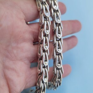 156 Grams Taxco Very Heavy Pinched Loop Link 925 Sterling Silver Chain ...