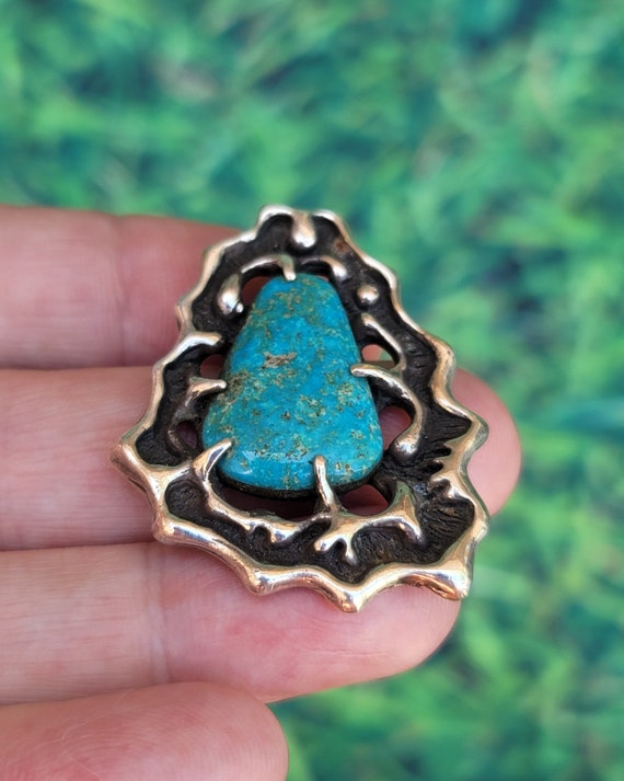 Studio Made Artisan Turquoise 925 Sterling Silver Pen… - Gem