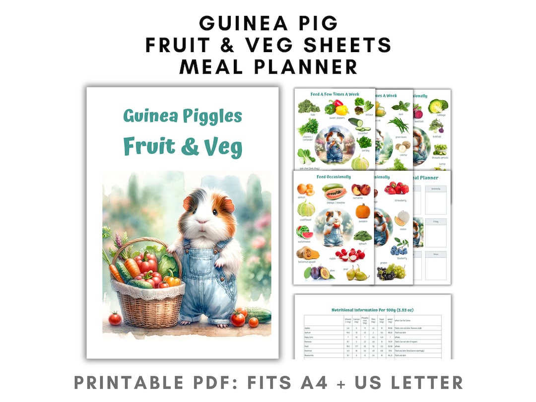 Guinea Pig Food Charts: Safe Fruit & Veg | Meal Planner | Nutrition ...