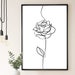 Downloadable Digital Print, Line Drawing Flower Print, Rose Print, Rose ...