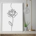 Downloadable Digital Print, Line Drawing Flower Print, Rose Print, Rose ...